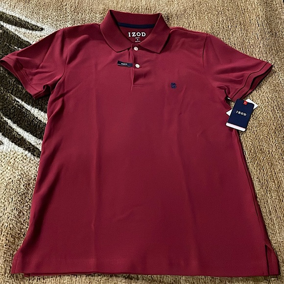 Izod | Shirts | Izod Polo Mens Small Slim Fit Biking Red New With Tags ...